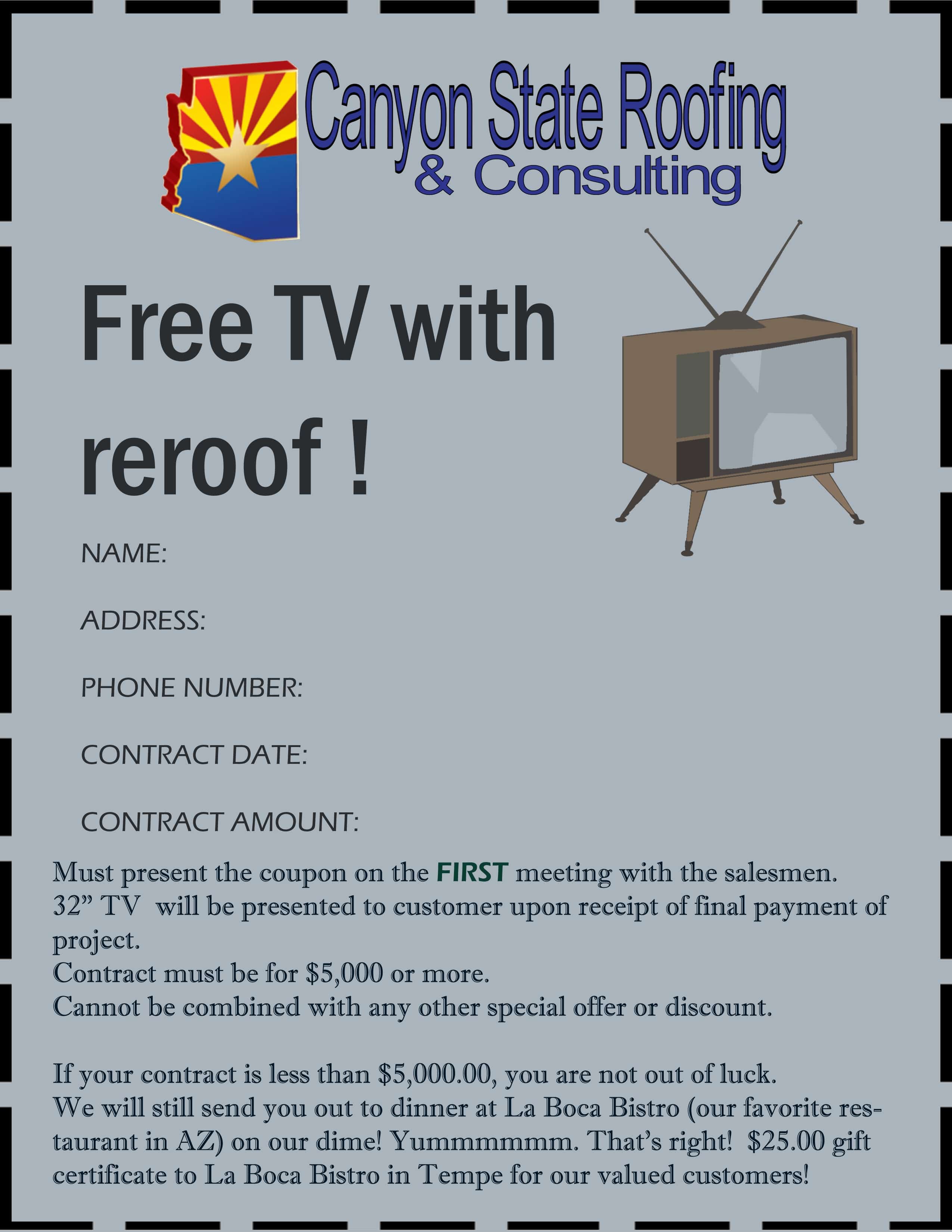 Roofing Discounts | Canyon State Roofing & Consulting